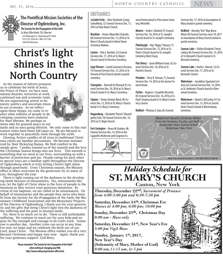 North Country Catholic Newspaper