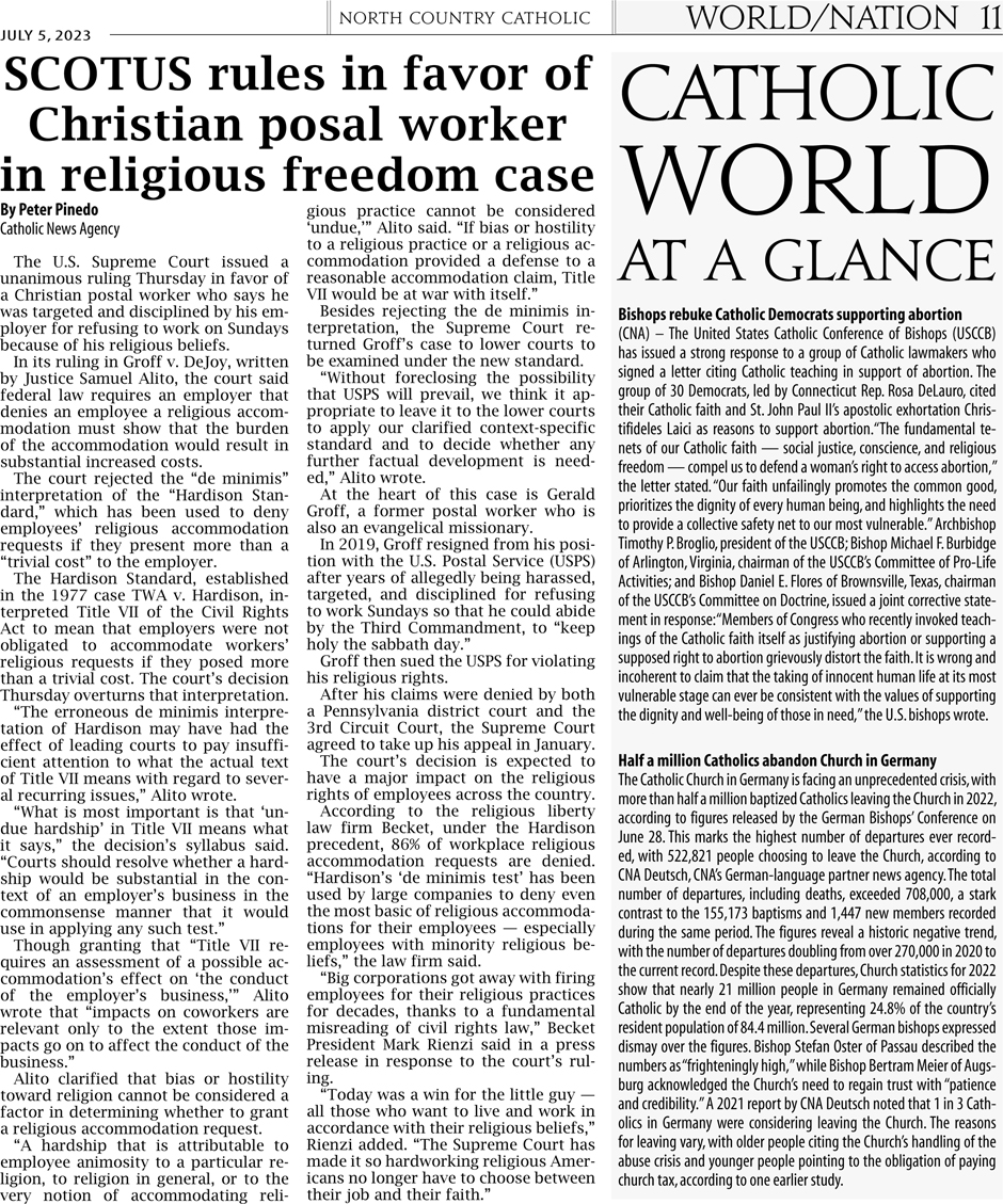 North Country Catholic Newspaper